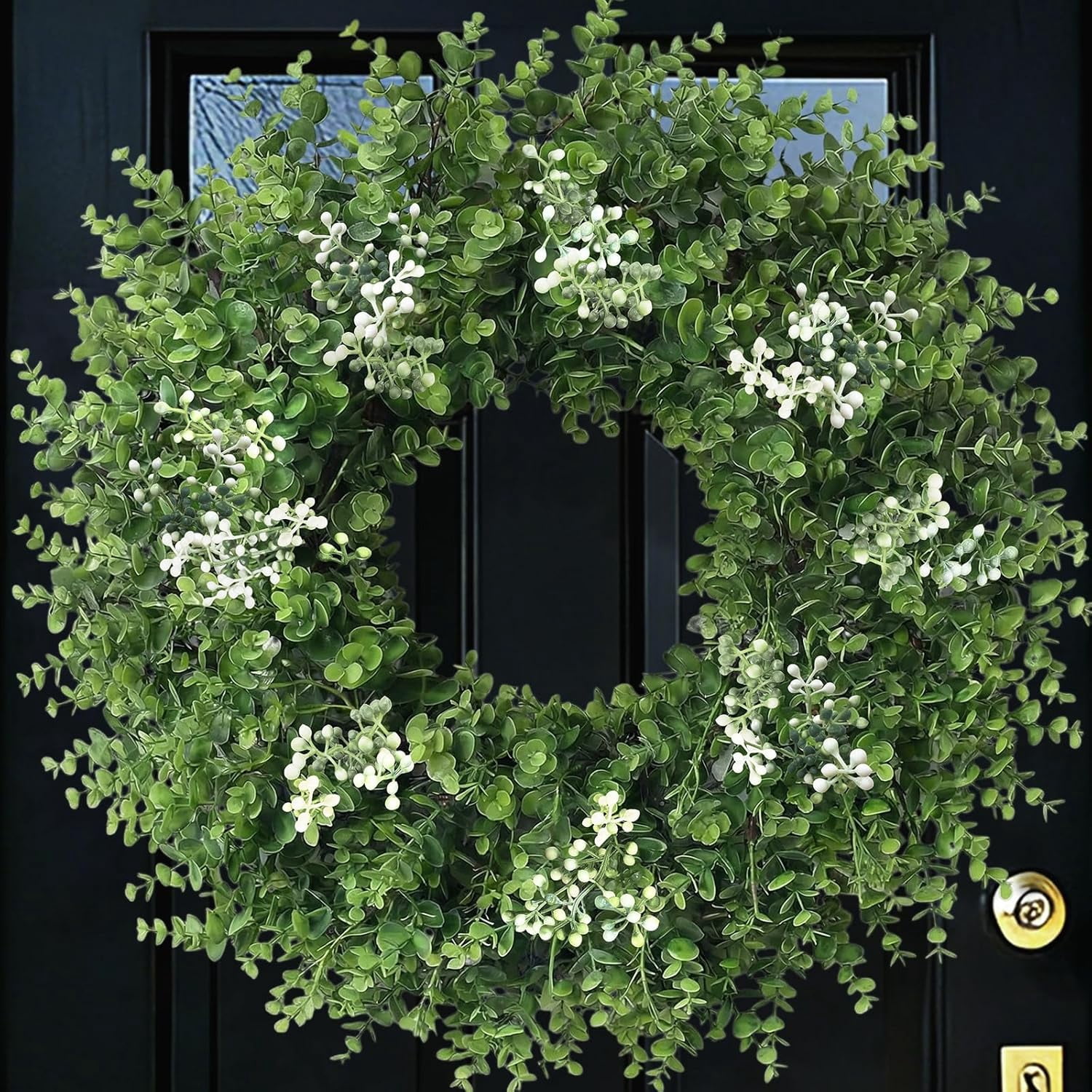26'' Large Boxwood Wreath for Front Door Artificial Greenery Wreath ...