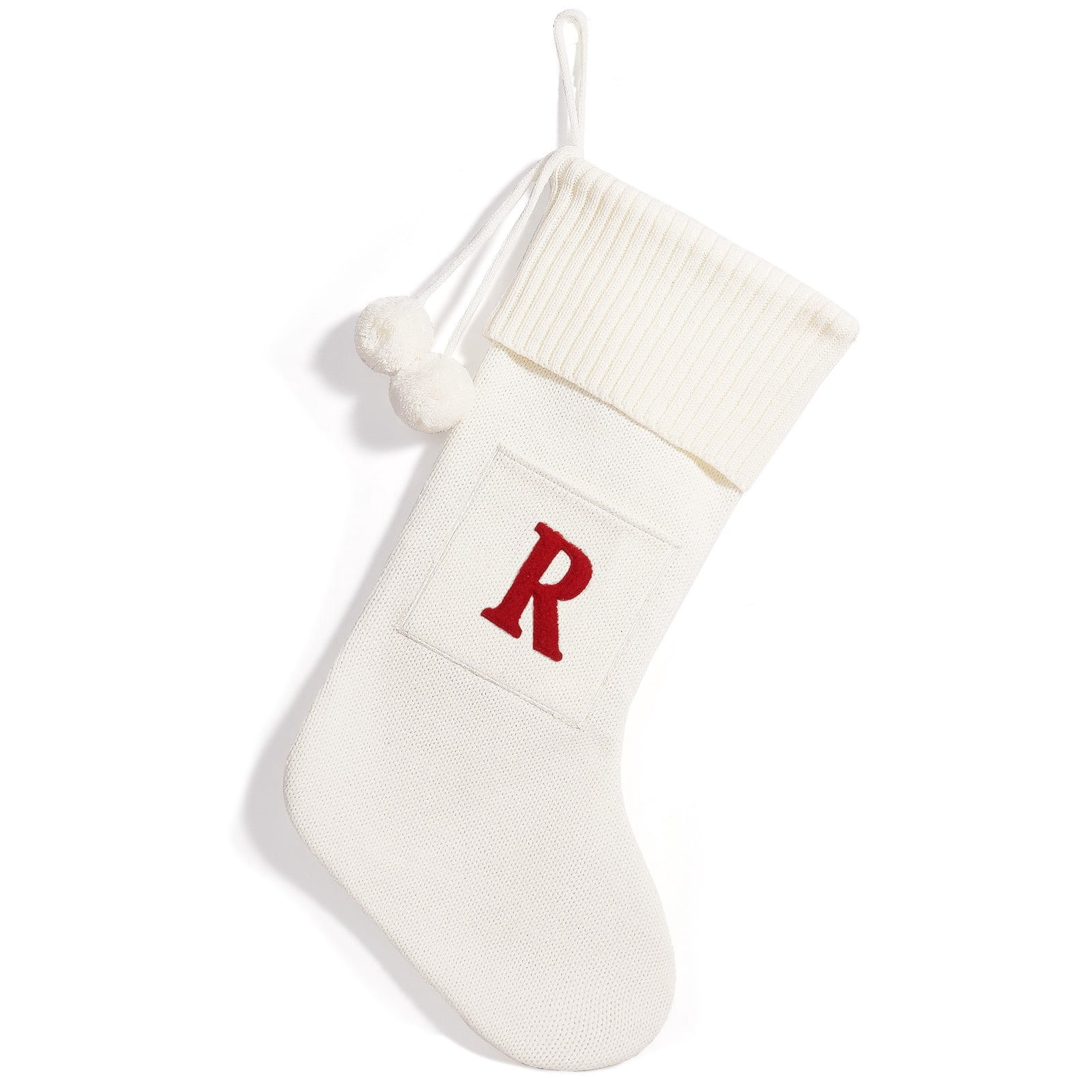 26 Large Letter Christmas Socking 1pc Knitted Embroidered Gift Bag ...