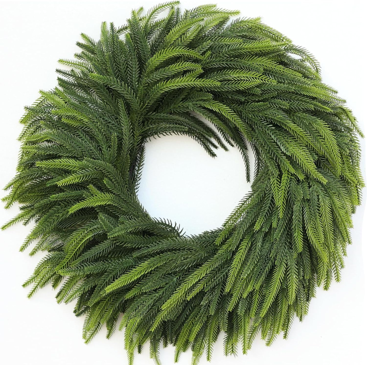 26" Large Norfolk Pine Wreath for Front Door, Realistic Artificial ...