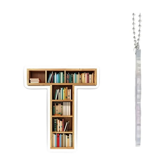 26 Letter Acrylic Keychain Pendant, Alphabet Initial Keyring for Books ...