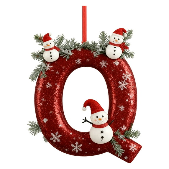 26 Letter Alphabet Christmas Ornament, 2D Flat Pendant Approximately 3.1 Inches, Personalized ...