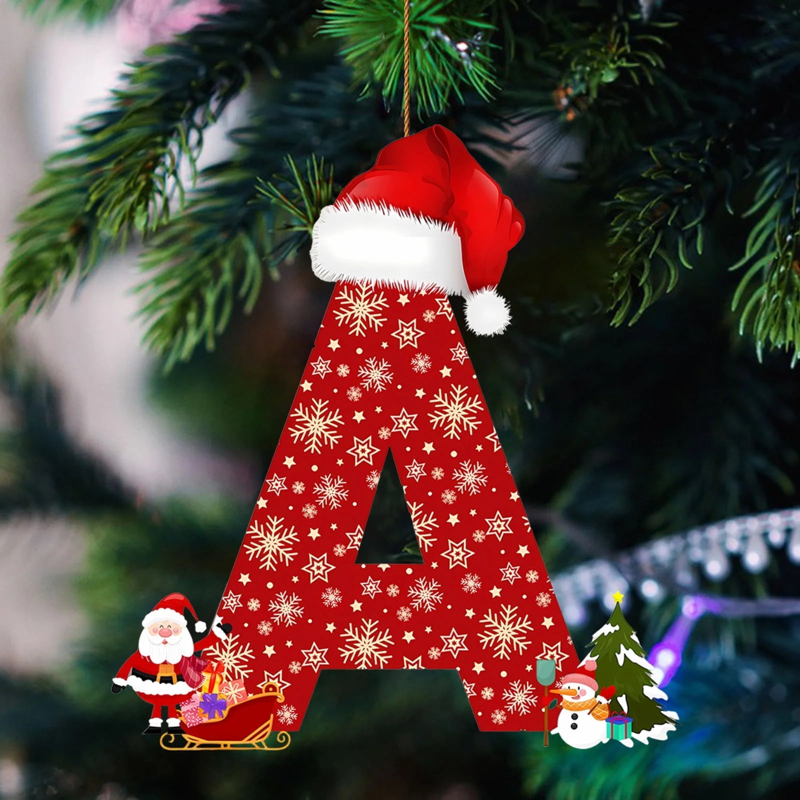 26 Letter Christmas Alphabet Ornaments Set,Basic Letters, Cute Snowmen ...