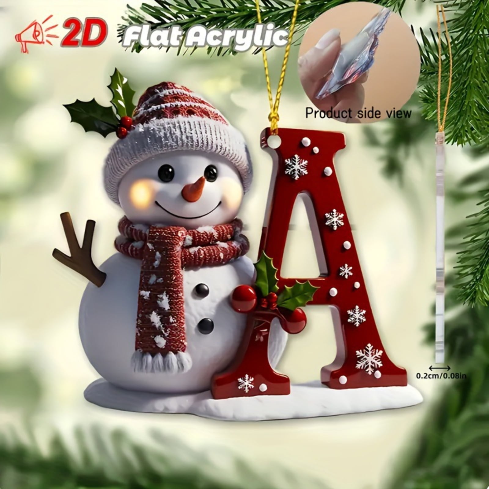 26 Letter Christmas Alphabet Ornaments Set,Basic Letters, Cute Snowmen ...