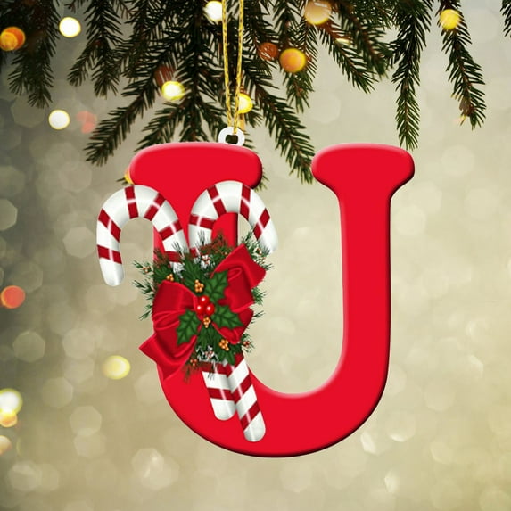 26 Letter Christmas Ornaments Decoration, 2D Flat Acrylic Personalized ...
