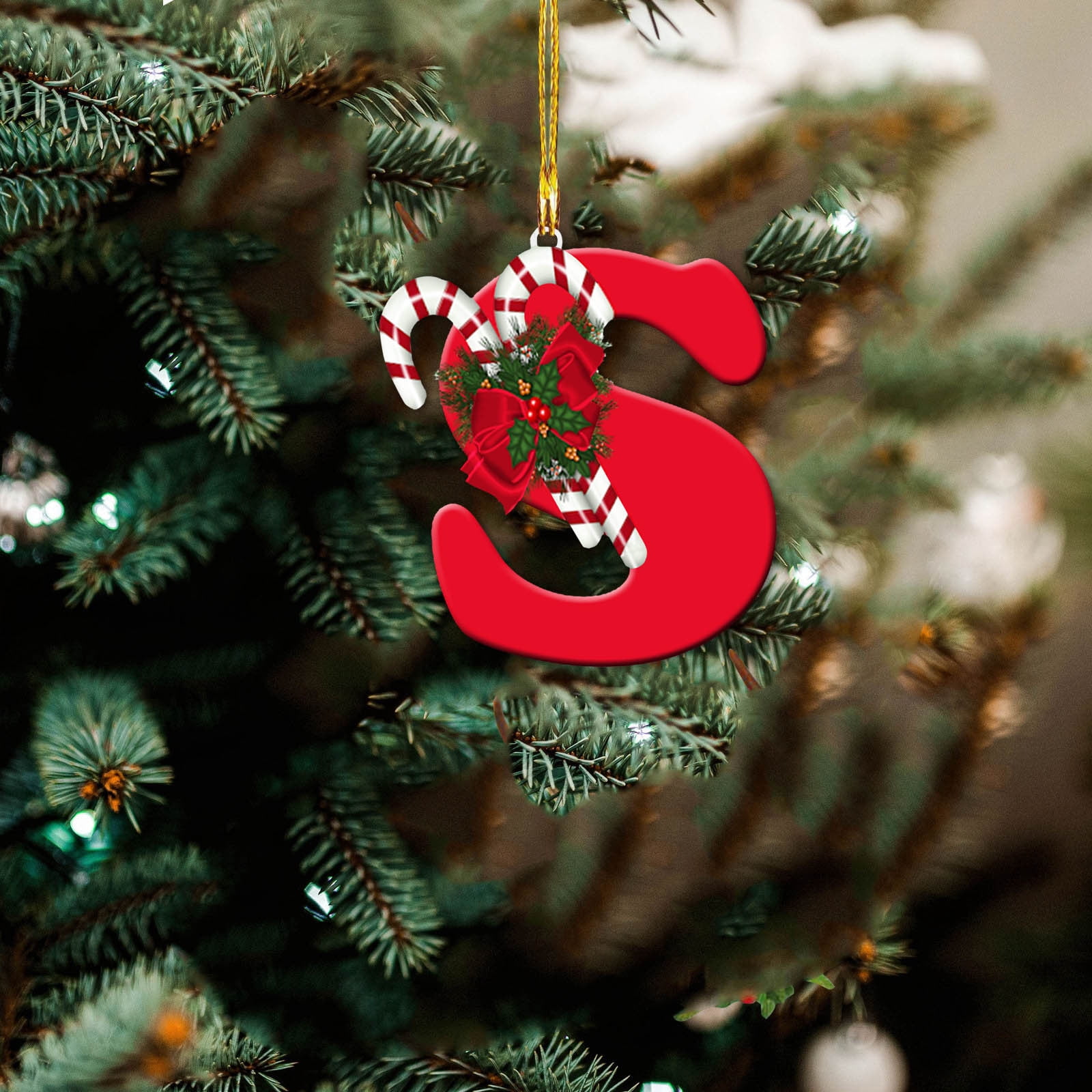 26 Letter Christmas Ornaments A to Z, Personalized Alphabet Tree ...