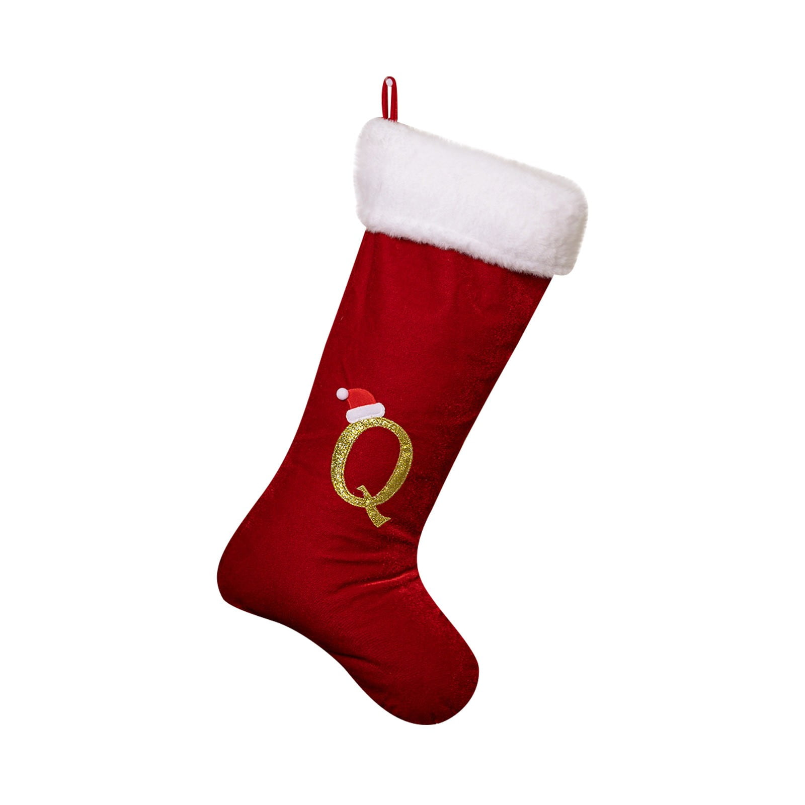 26 Letter Christmas Socks Red High-end Velvet Letter Socks for Home ...