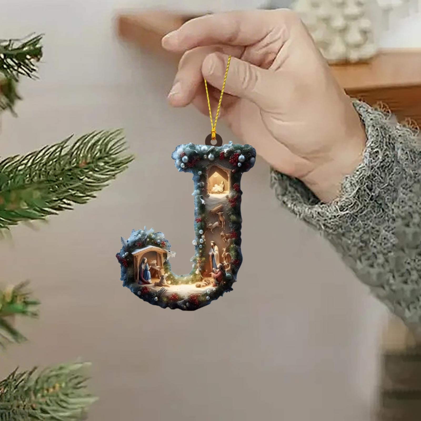26 Letter Christmas Tree Hanging Pendant, 2025 Christmas Letters ...