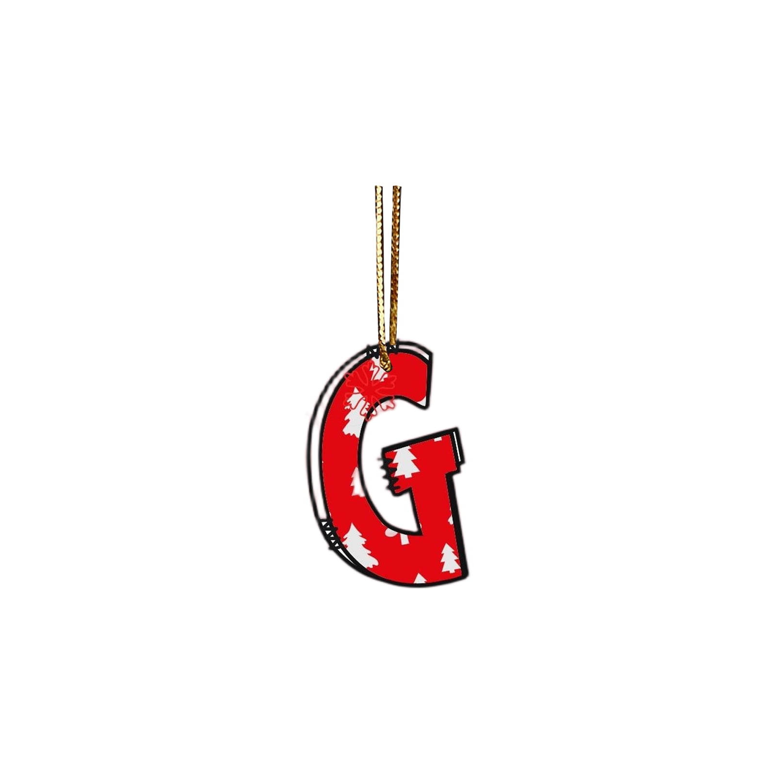 26 Letter Christmas Tree Hanging Pendant, 2025 Christmas Letters ...