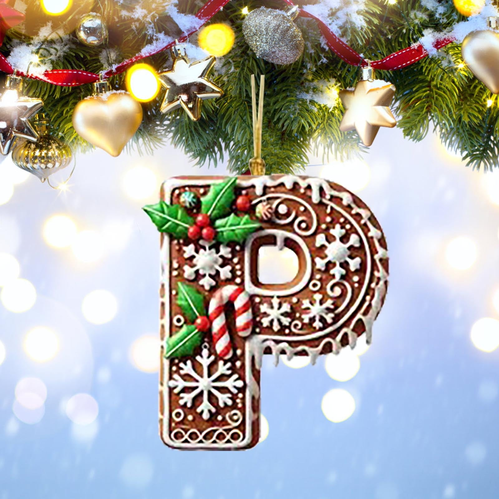 26 Letter Christmas Tree Hanging Pendant,Christmas Letters Ornaments A ...