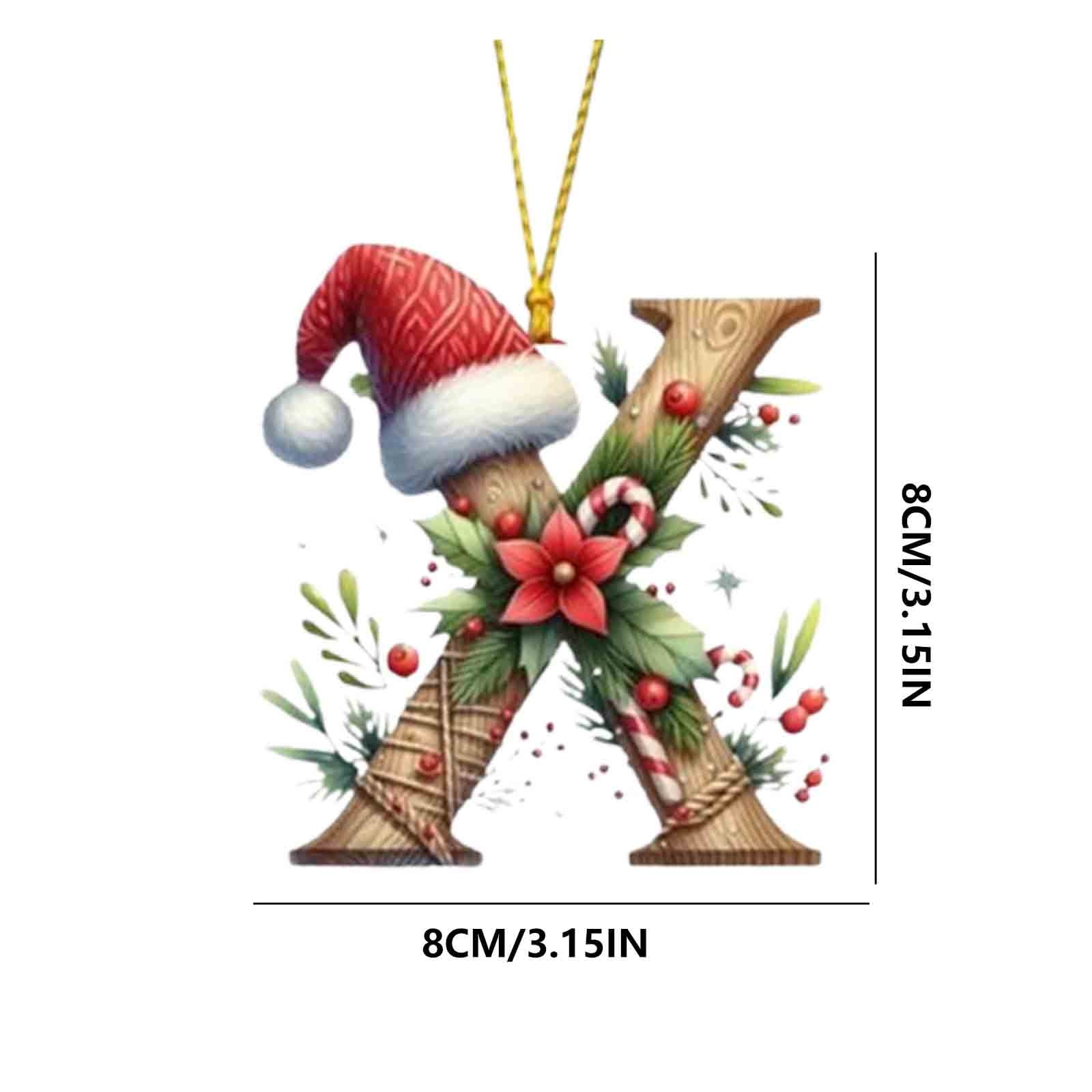 26 Letter Christmas Tree Hanging Pendant, Christmas Letters Ornaments A ...