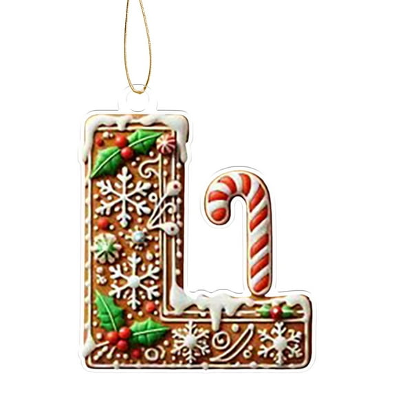 26 Letter Christmas Tree Hanging Pendant, Gingerbread Style Christmas ...
