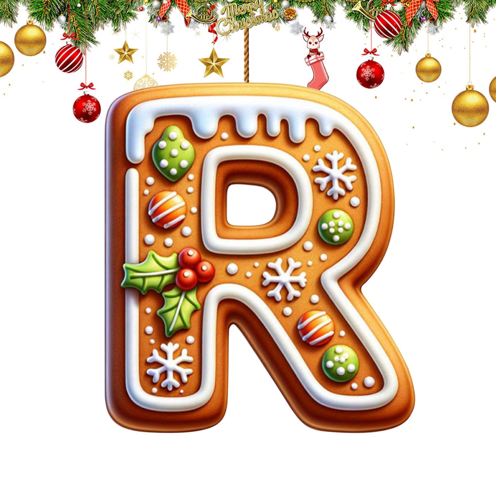 26 Letter Christmas Tree Hanging Pendants, Personalized Christmas ...