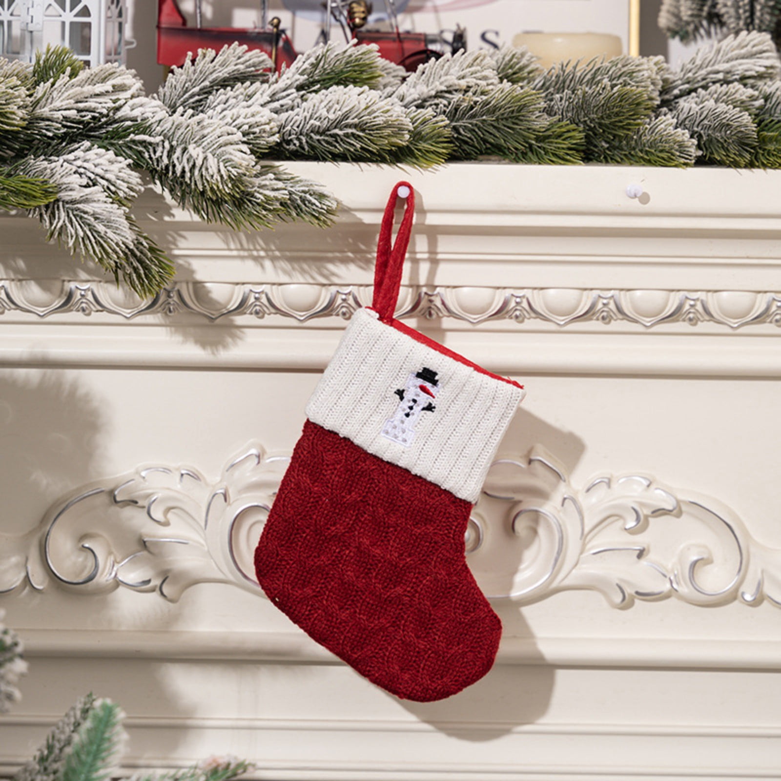 26-Letter Knit Embroidered Christmas Socks Style I, 3D Hanging ...