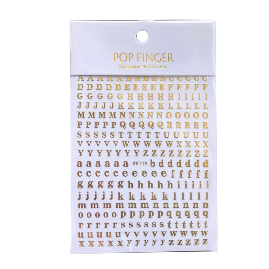 26 Letter Metal Alphabet Stickers Combination Word Stickers Nail Art ...