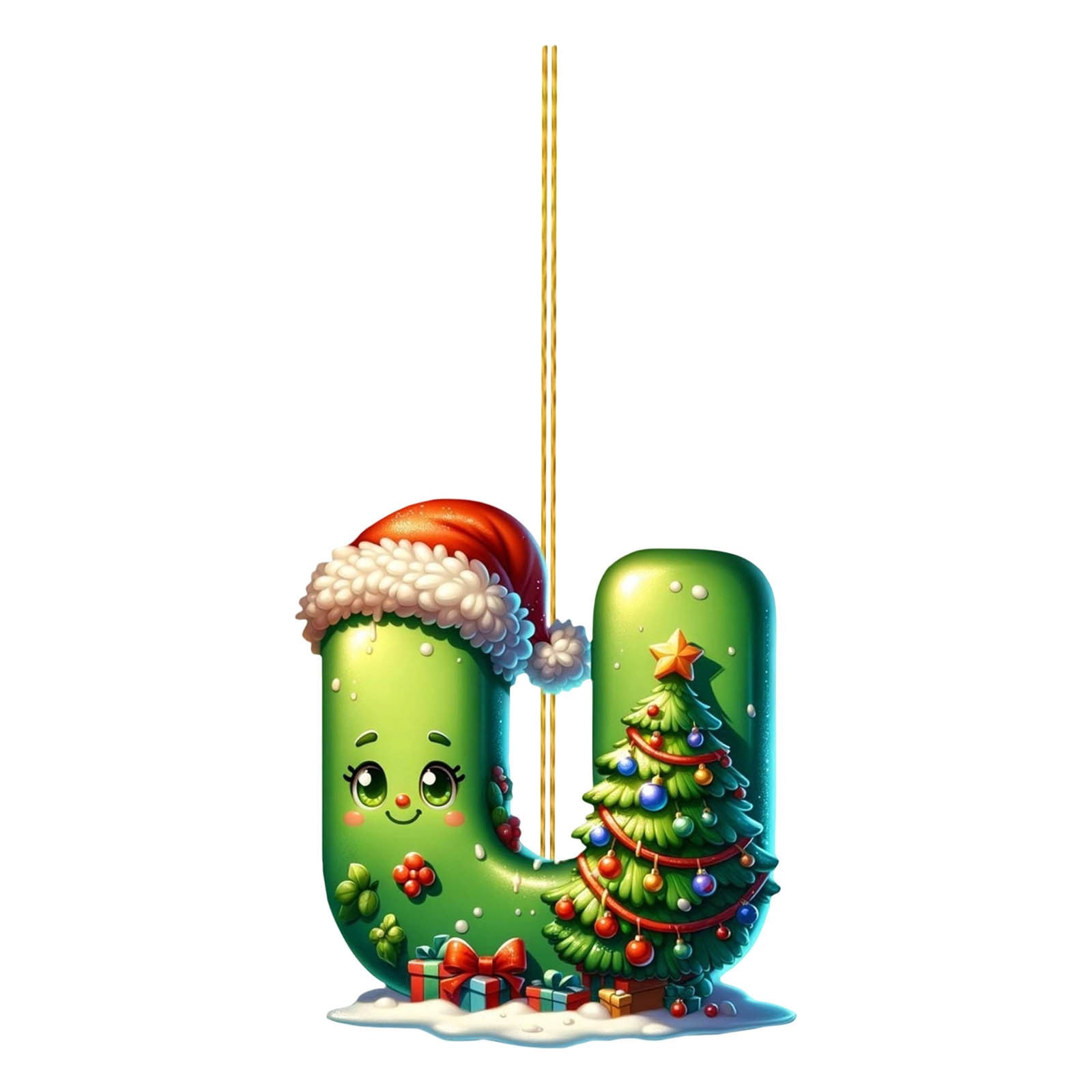 26 Letter Ornaments Acrylic 2D Initials Decorative Pendants for Xmas ...