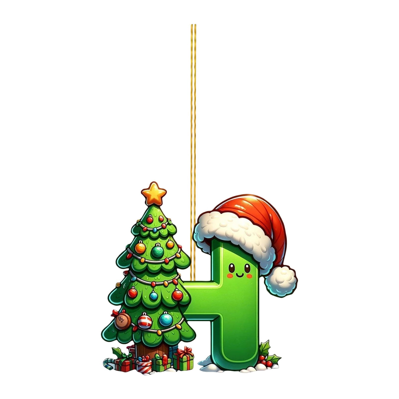 26 Letter Ornaments Acrylic 2D Initials Decorative Pendants for Xmas ...