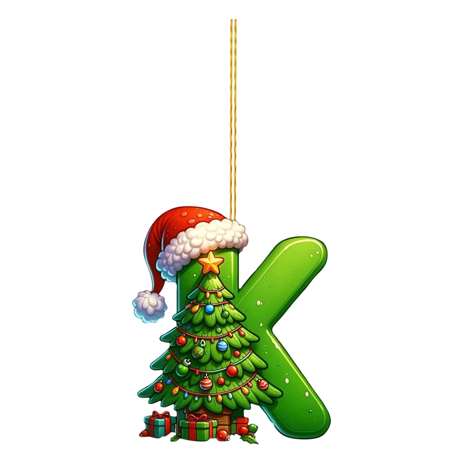 26 Letter Ornaments Acrylic 2D Initials Decorative Pendants for Xmas ...