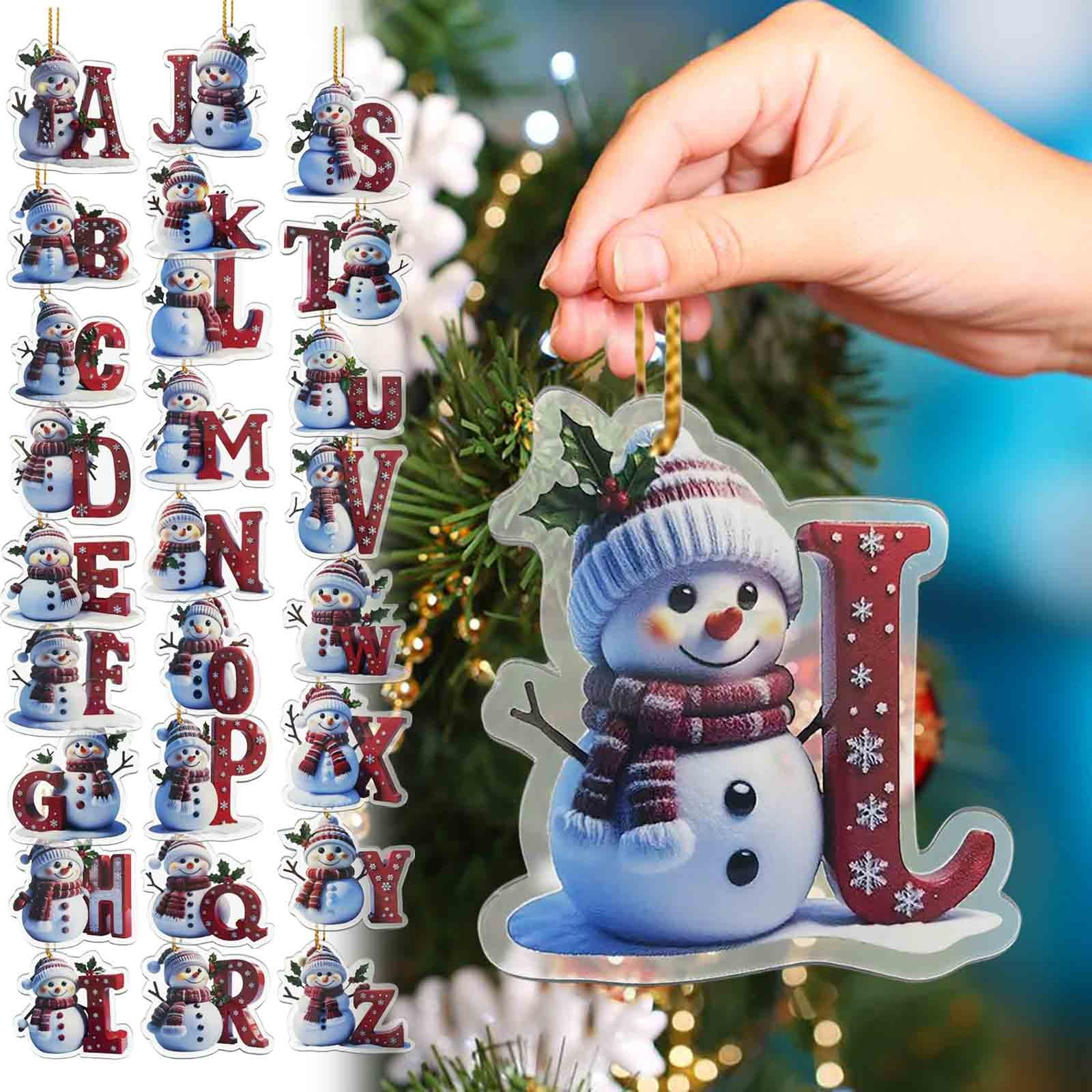 26-Letter Ornaments for Custom Christmas Tree Decorating, 26 Piece Set ...