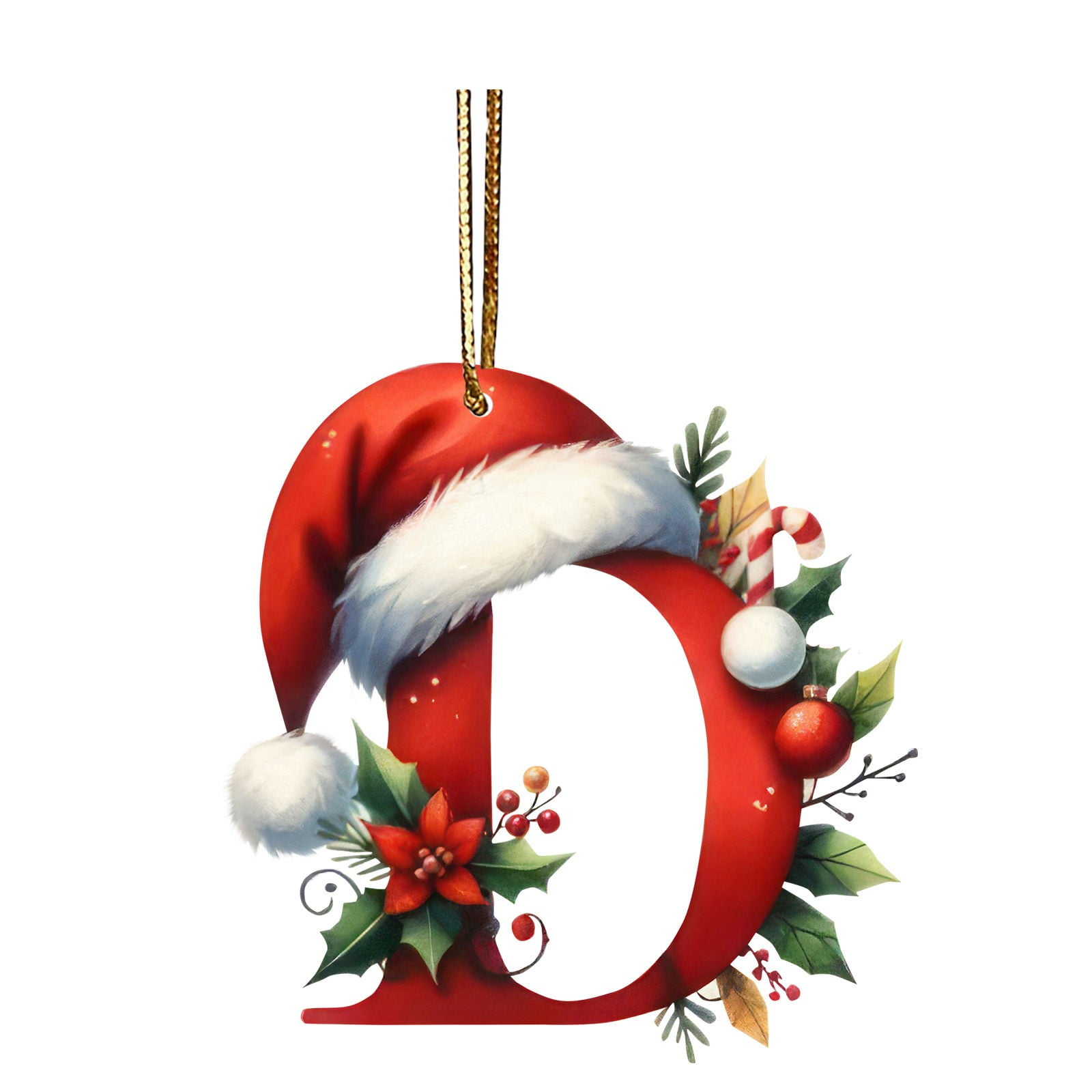 26 Letter Xmas Decorations, 2D Flat Hanging Ornaments, Christmas Tree ...