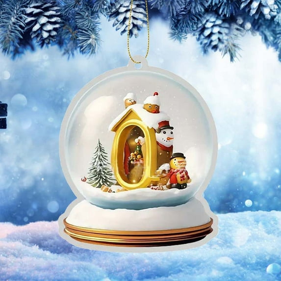 26 Letter Yellow Crystal Acrylic Car Ornament | Christmas Tree Pendant ...