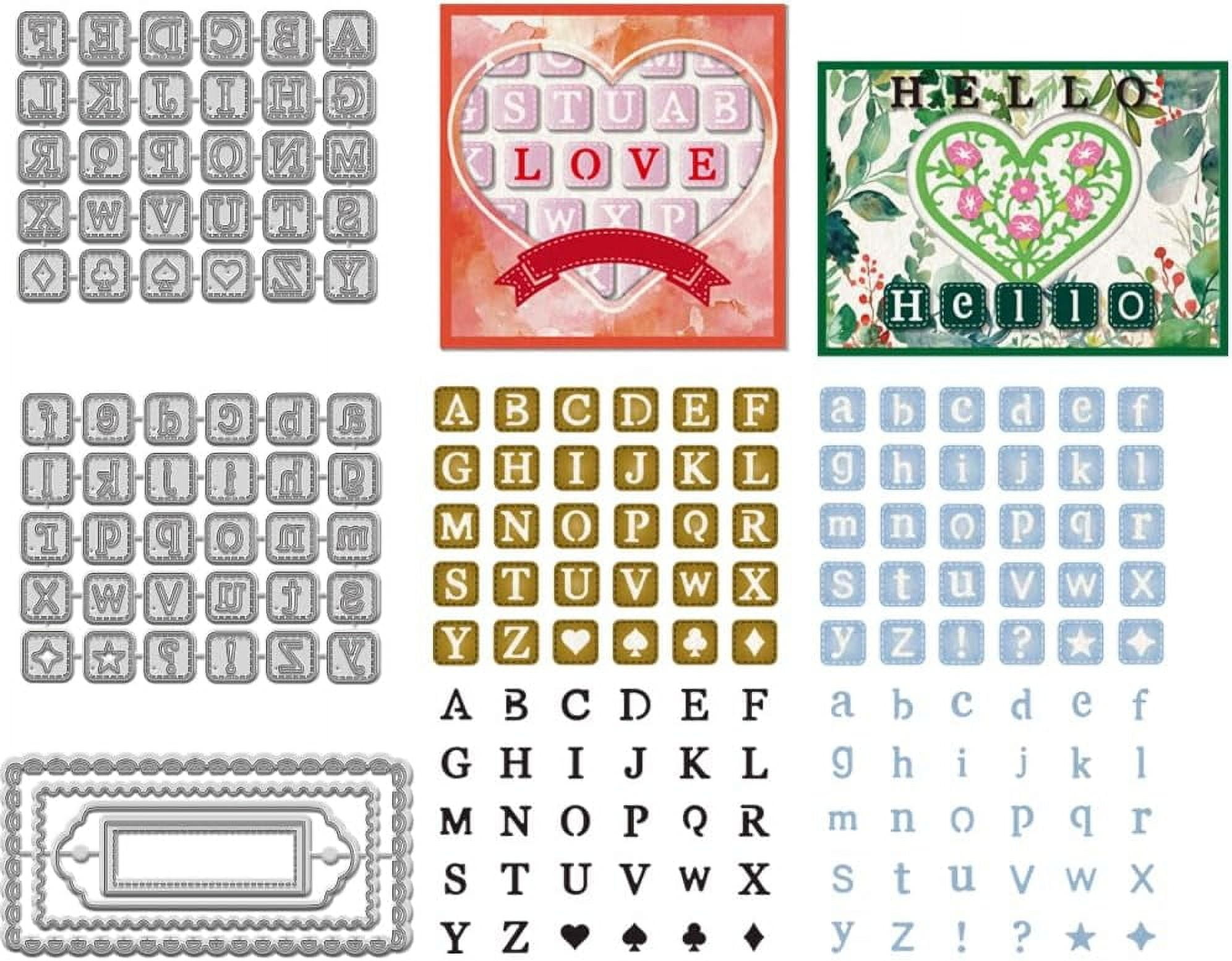 26 Letters A-Z Alphabet Symbol Lace Frame Cutting Die Cuts Square ...