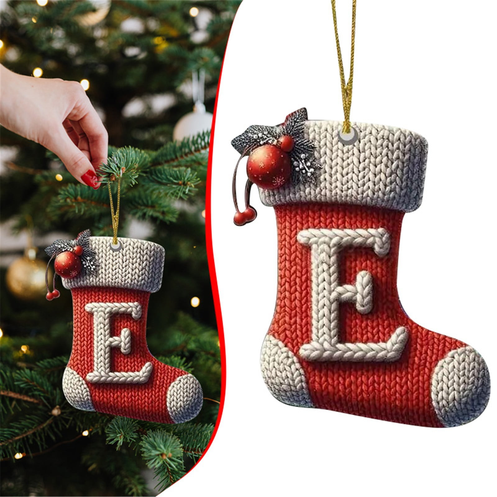 26 Letters Acrylic Christmas Stocking Ornaments, 3.15 Inch Small ...