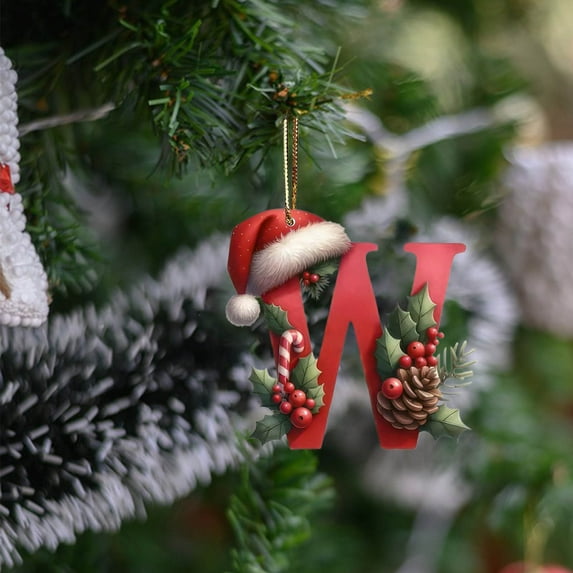 26 Letters Acrylic Christmas Tree Hanging Ornaments - Personalized DIY ...