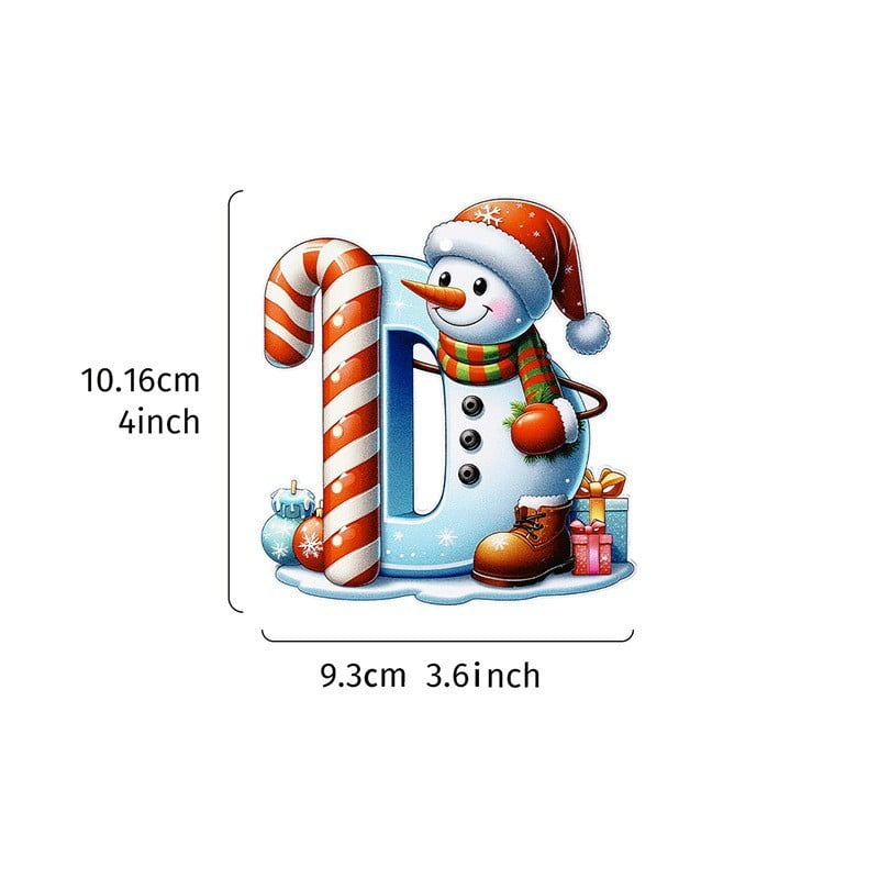 26 Letters Christmas Tree Decoration, 1/26PC Snowmen Alphabet Hanging ...