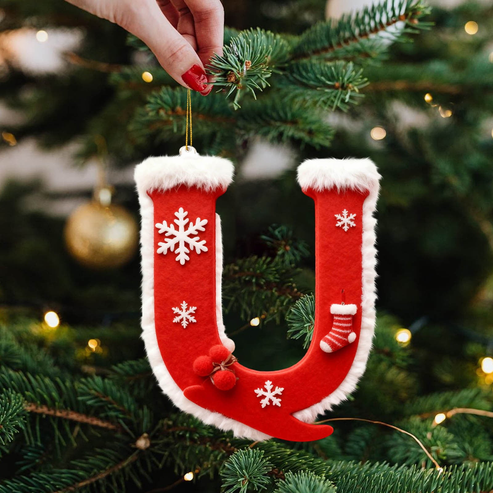 26 Letters Christmas Tree Hanging Ornaments - Personalized Xmas Tree ...