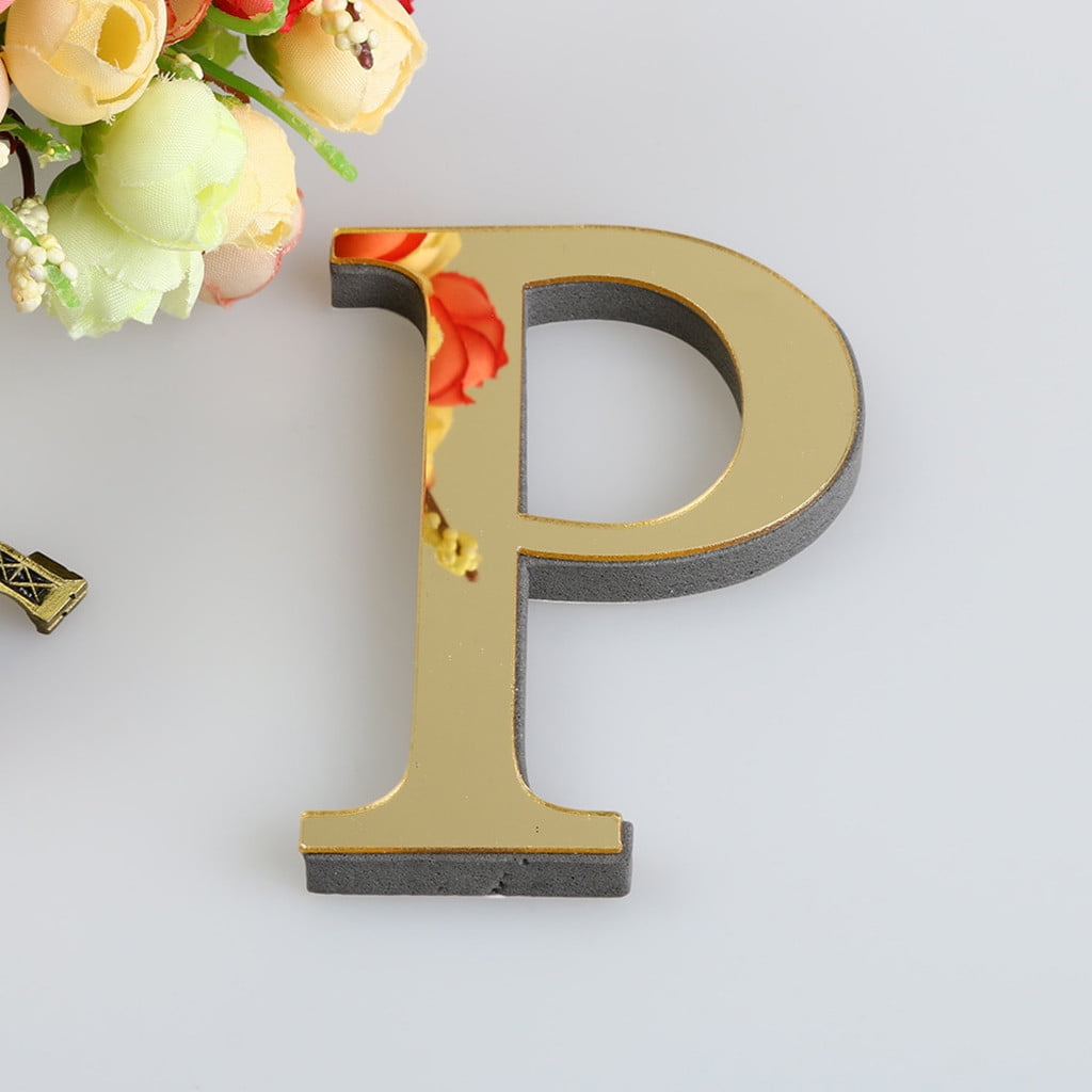 26 Letters DIY 3D Acrylic Alphabet Mirror Wall Stickers Letter Self ...