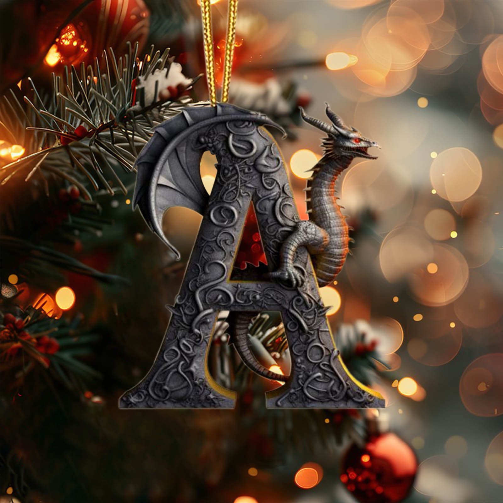 26 Letters Decoration Dragons Pendant,Acrylic Personalized Design of ...