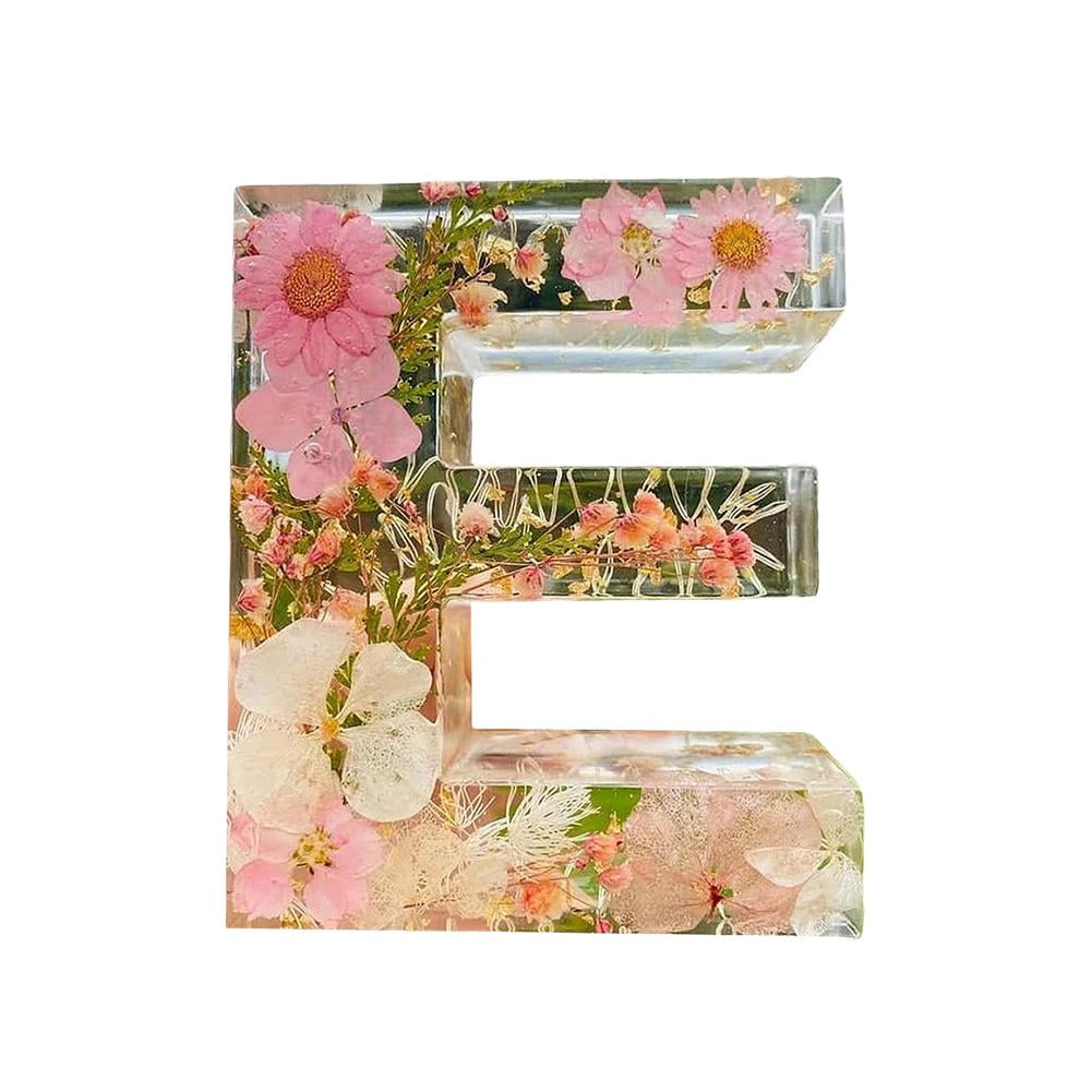 26 Letters Floral Resin Night Light Handmade Floral Pressed Flower ...