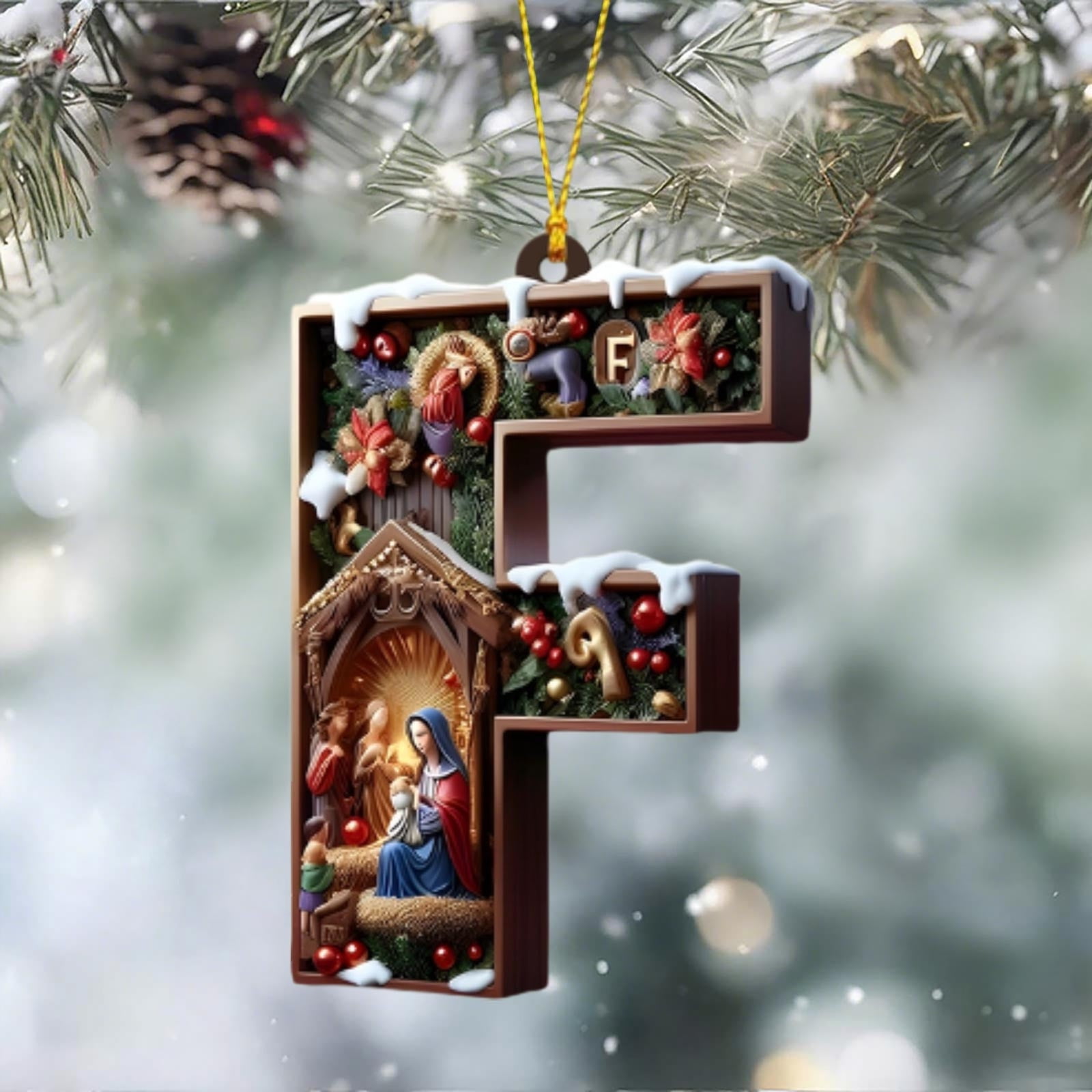 26 Letters Letters Christmas Ornament, Christmas Letters Ornaments A to ...