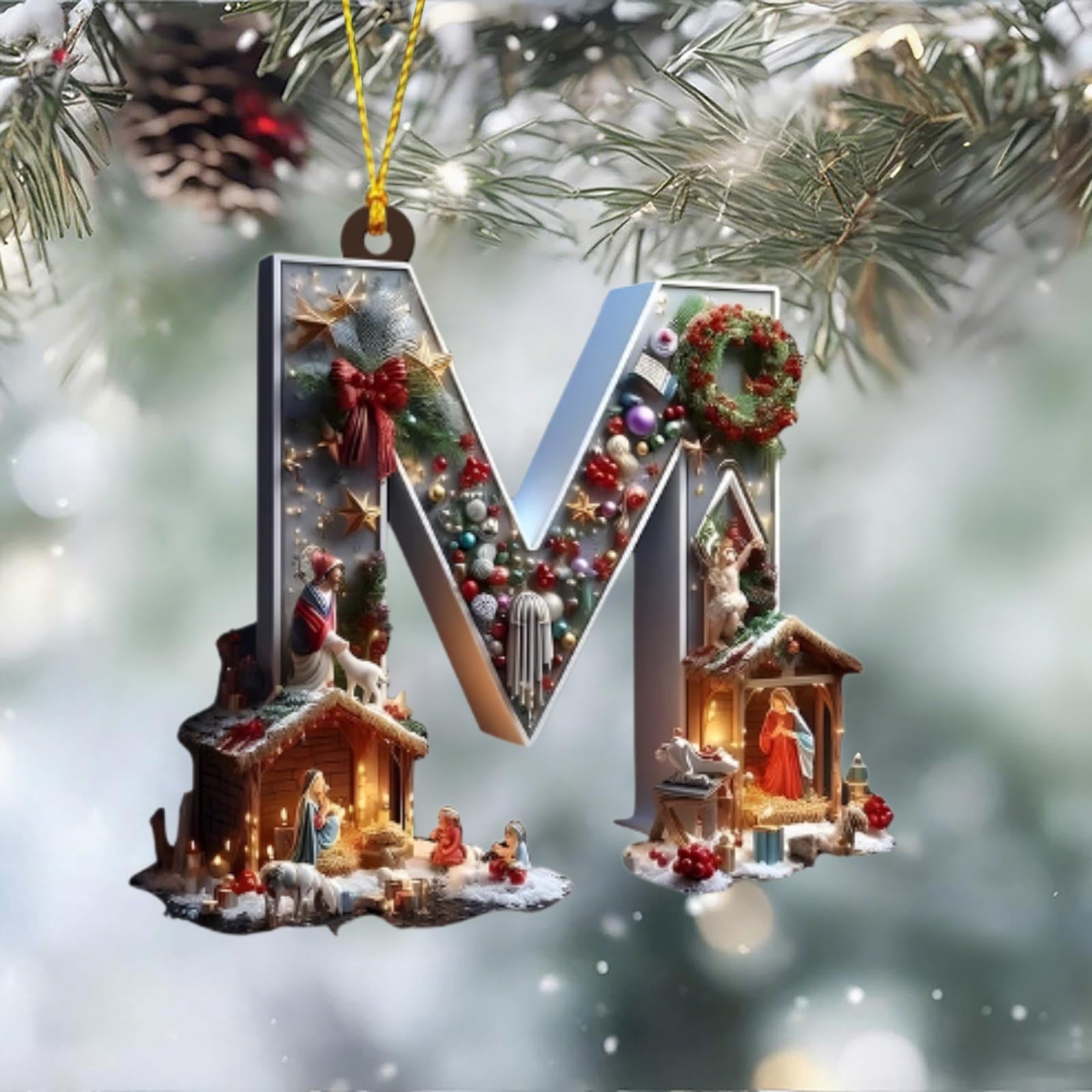 26 Letters Letters Christmas Ornament, Christmas Letters Ornaments A to ...