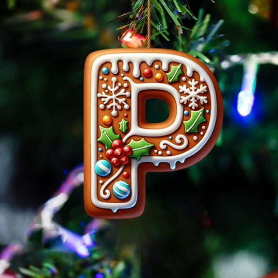 26 Letters Personalized Christmas Tree Pendant Ornaments, DIY Xmas Tree ...
