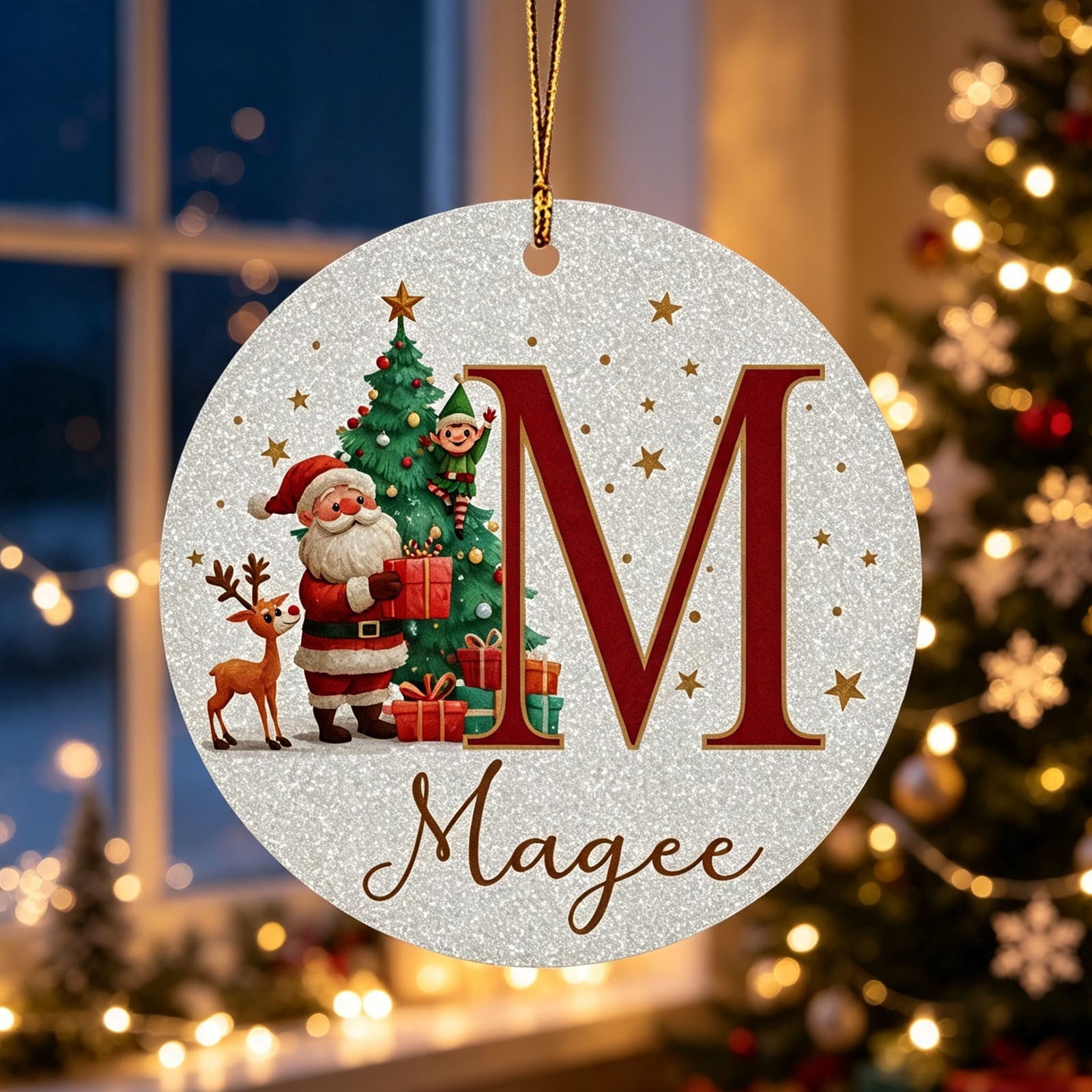 26 Letters Round Acrylic Christmas Ornaments, Personalized Alphabet ...