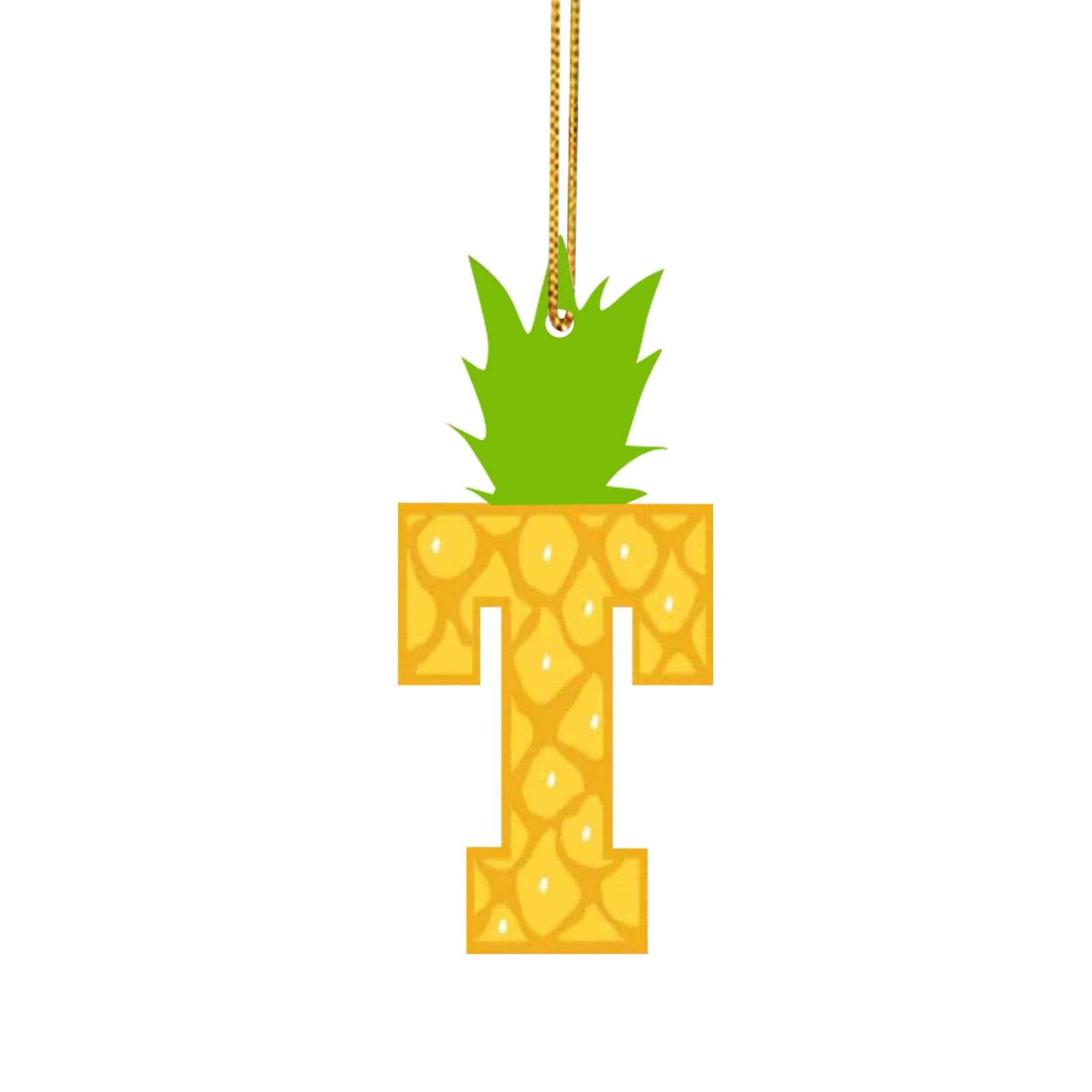 26 Letters Yellow Pineapple Acrylic Pendant Funny 26 Letters Pendant ...