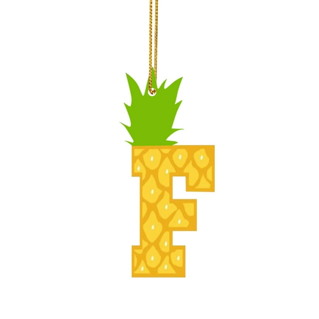 26 Letters Yellow Pineapple Acrylic Pendant Funny 26 Letters Pendant ...
