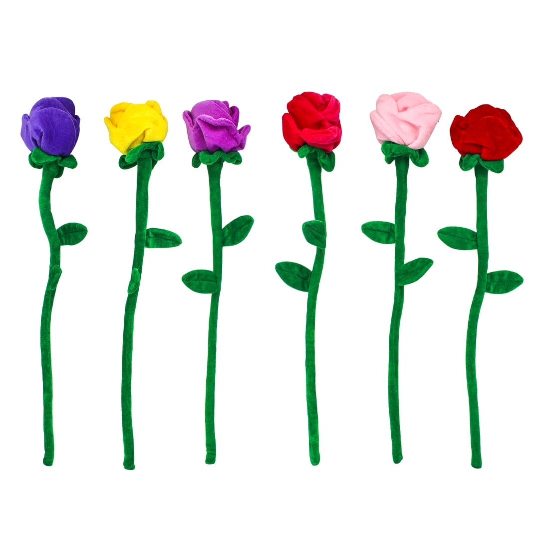 26" Long Stem Plush Rose - Assorted Colors (Dozen) - Walmart.com