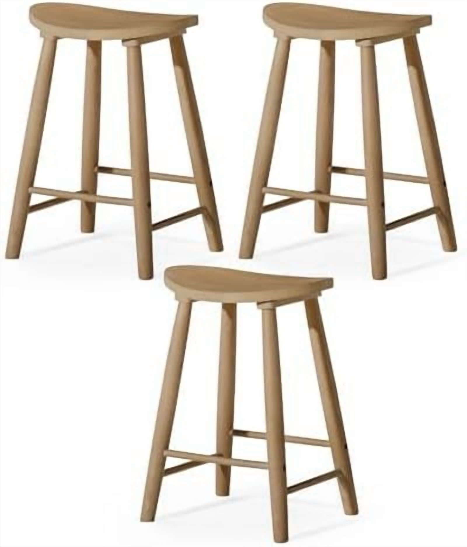 26" Luna Counter Stool with Light Oak Wood Finish - Artisan Crafted ...