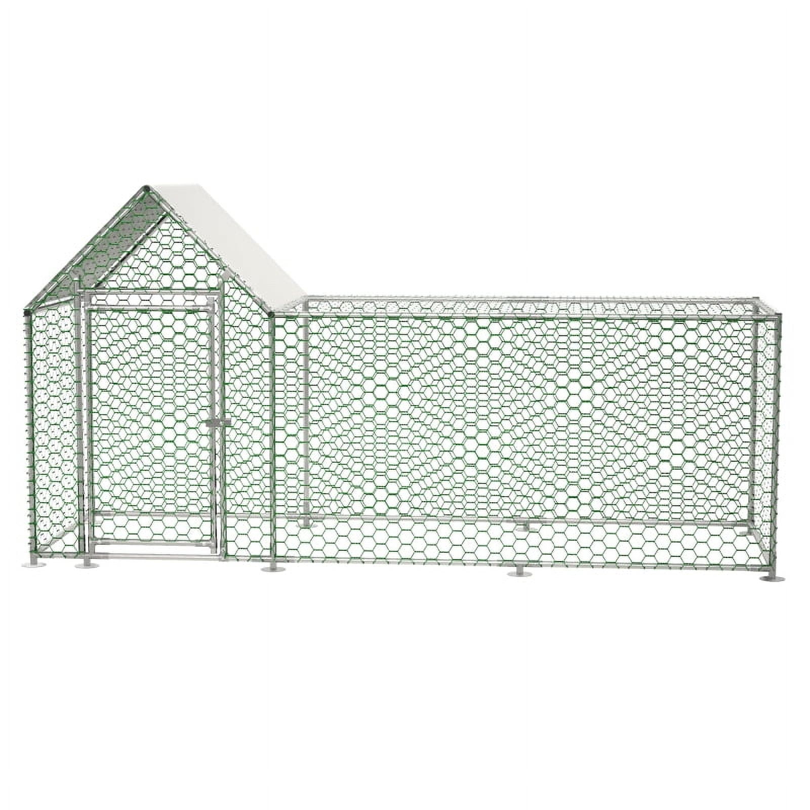 26'Lx6.7'Wx6.6' ft Large Metal Chicken Coop, Walk-in Chicken Run ...