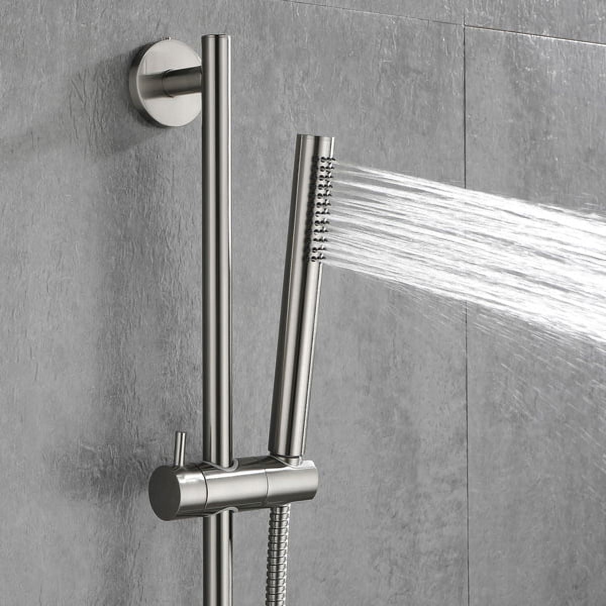 26" Matte Black Handheld Shower Kit - Adjustable Slide Bar with 60 ...