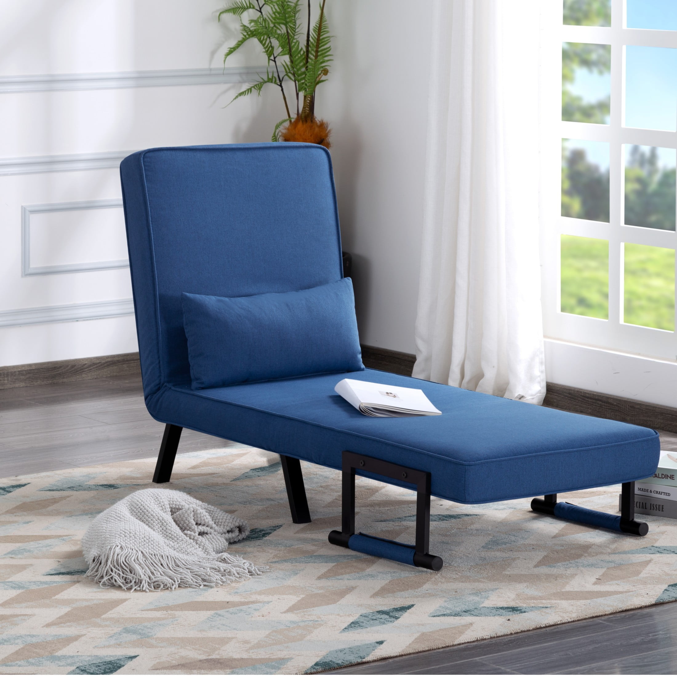 "26"Modern Folding Arm Chair Lounge 4-in-1 Convertible Sofa Bed with ...