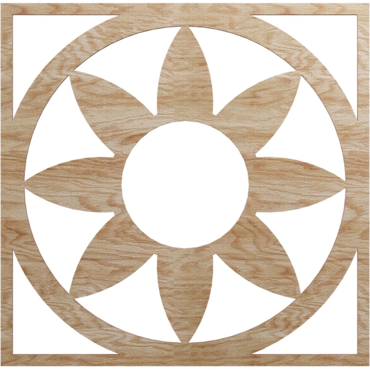 26"OD x 9"ID x 1/4"T Blume Wood Fretwork Pierced Ceiling Medallion, Red ...