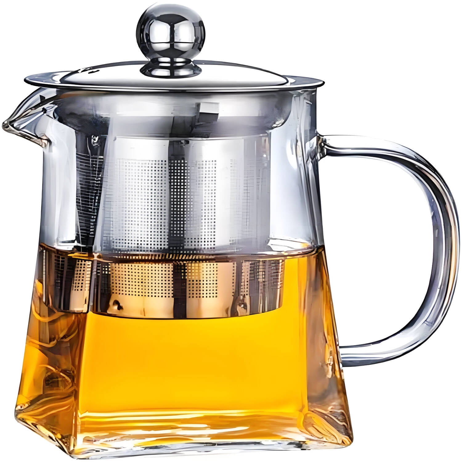 26 OZ Glass Teapot Kettle Stovetop with Removable Stainless Steel ...