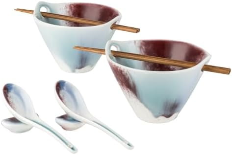 26 OZ Ramen Bowls Set, Ceramic Japanese Noodle Bowls Set of 2 ...