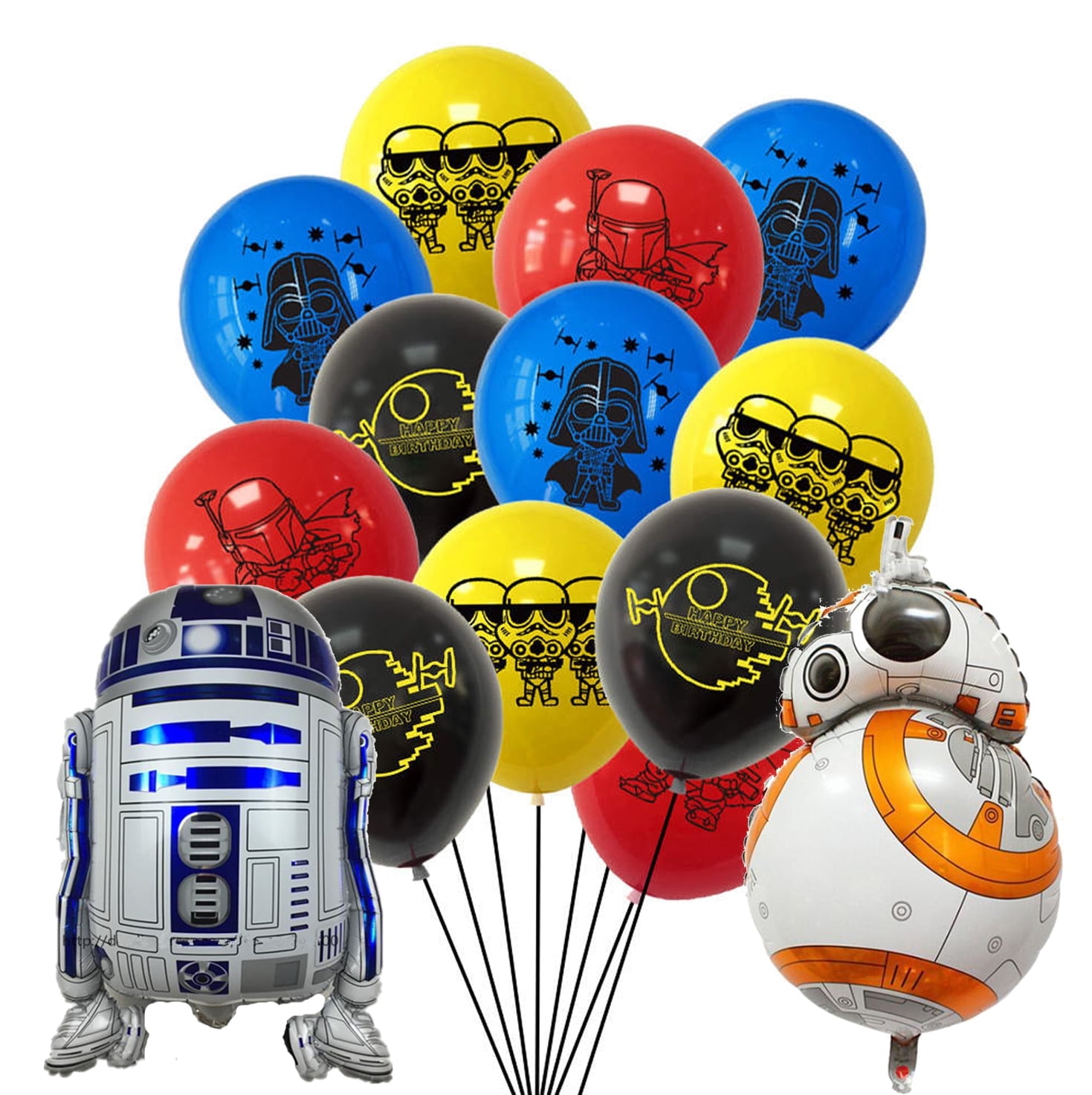 26 PCS Birthday Party Balloons Star Wars Balloons R2D2 Balloon BB8 ...