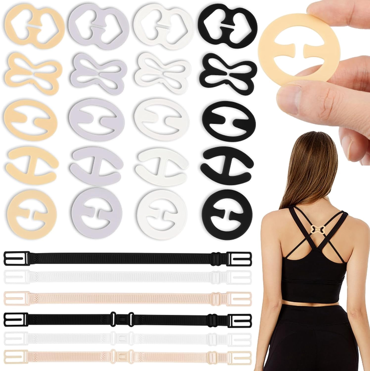 26 PCS Bra Strap Clips, Bra Strap Holders for Slipping, Bra Clips to ...
