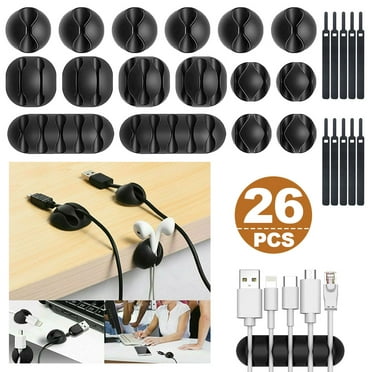 20 Pack Cable Management, Premium Black Cable Clips Holders, Multi ...