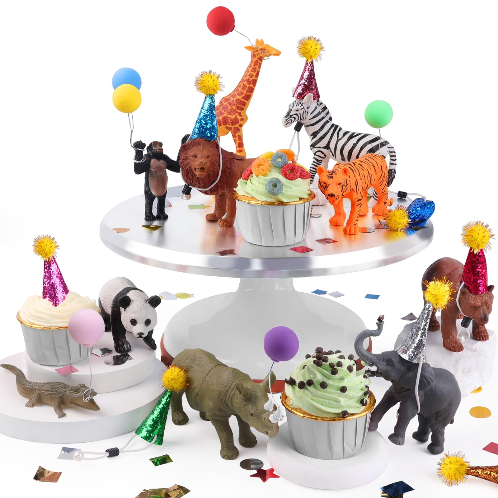 26 PCS Jungle TWE5 Animal Birthday Party Decorations with Safari Animal ...